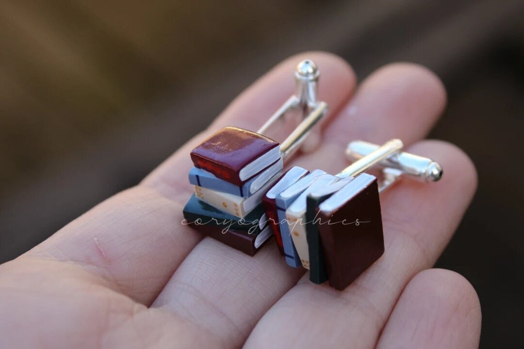 Stack of Book Cufflinks - Made to Order - Book Jewelry by Coryographies ...