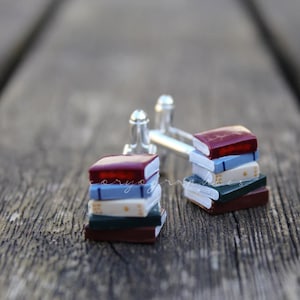 Stack of Book Cufflinks - Made to Order - Book Jewelry by Coryographies ...