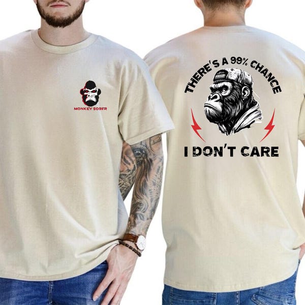 Monkey Sober T Shirts - Etsy