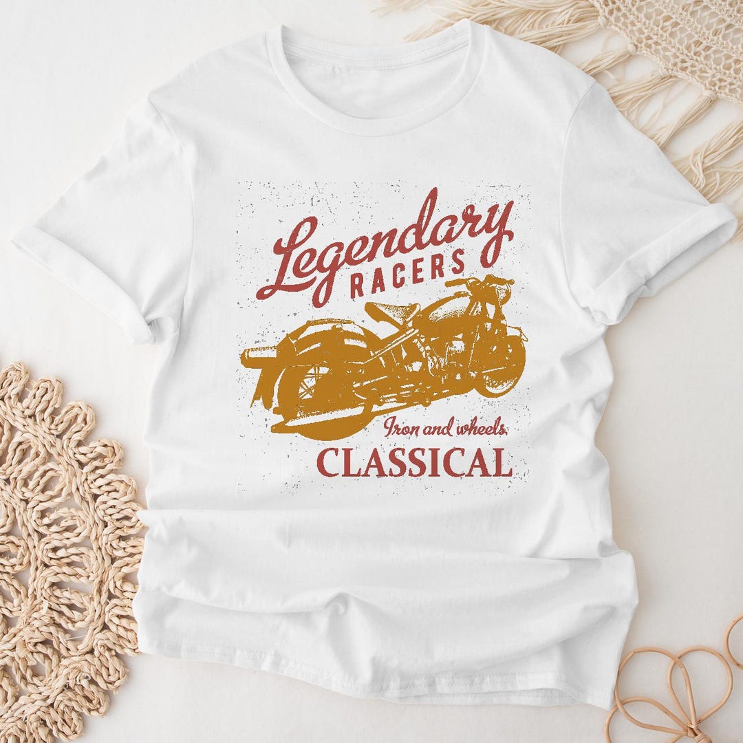 Vintage Motorcycle T Shirt - Retro Graphic Tee Summer- Vintage Classic ...