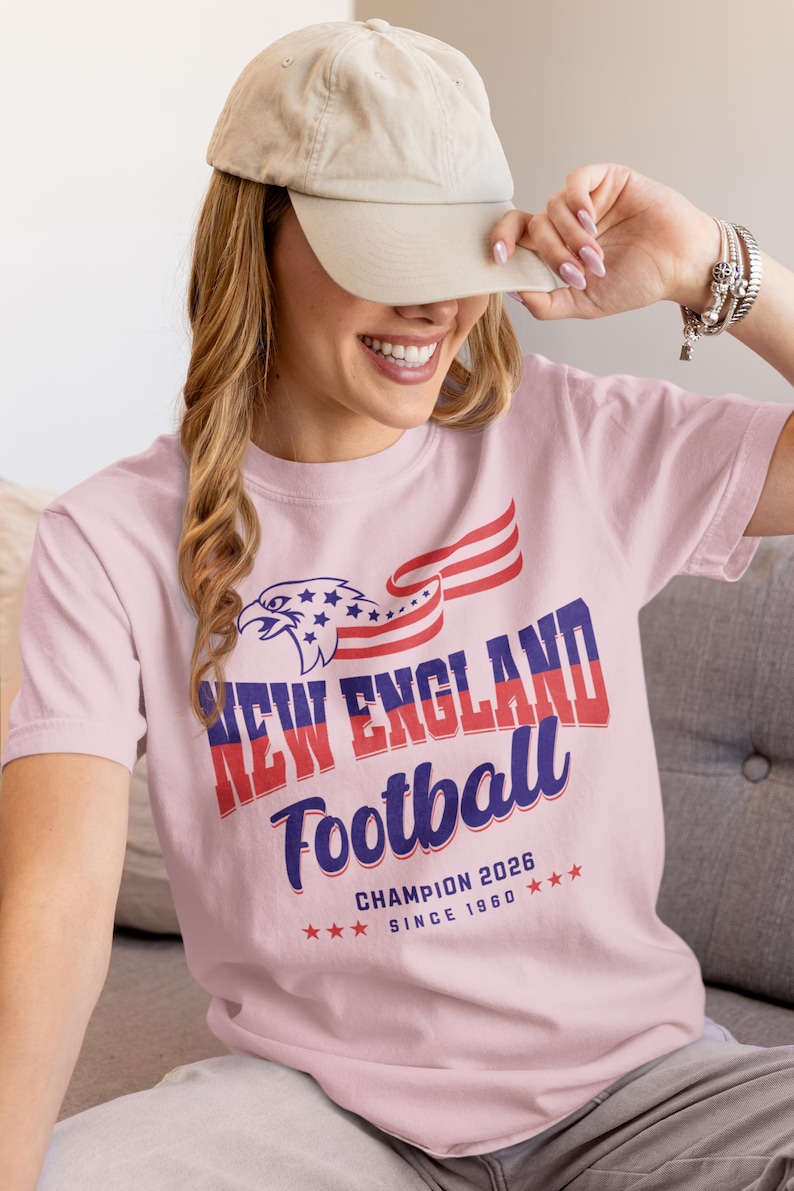 New England Football 2026 Champion Shirt, Eagle Flag Fan Tee ...
