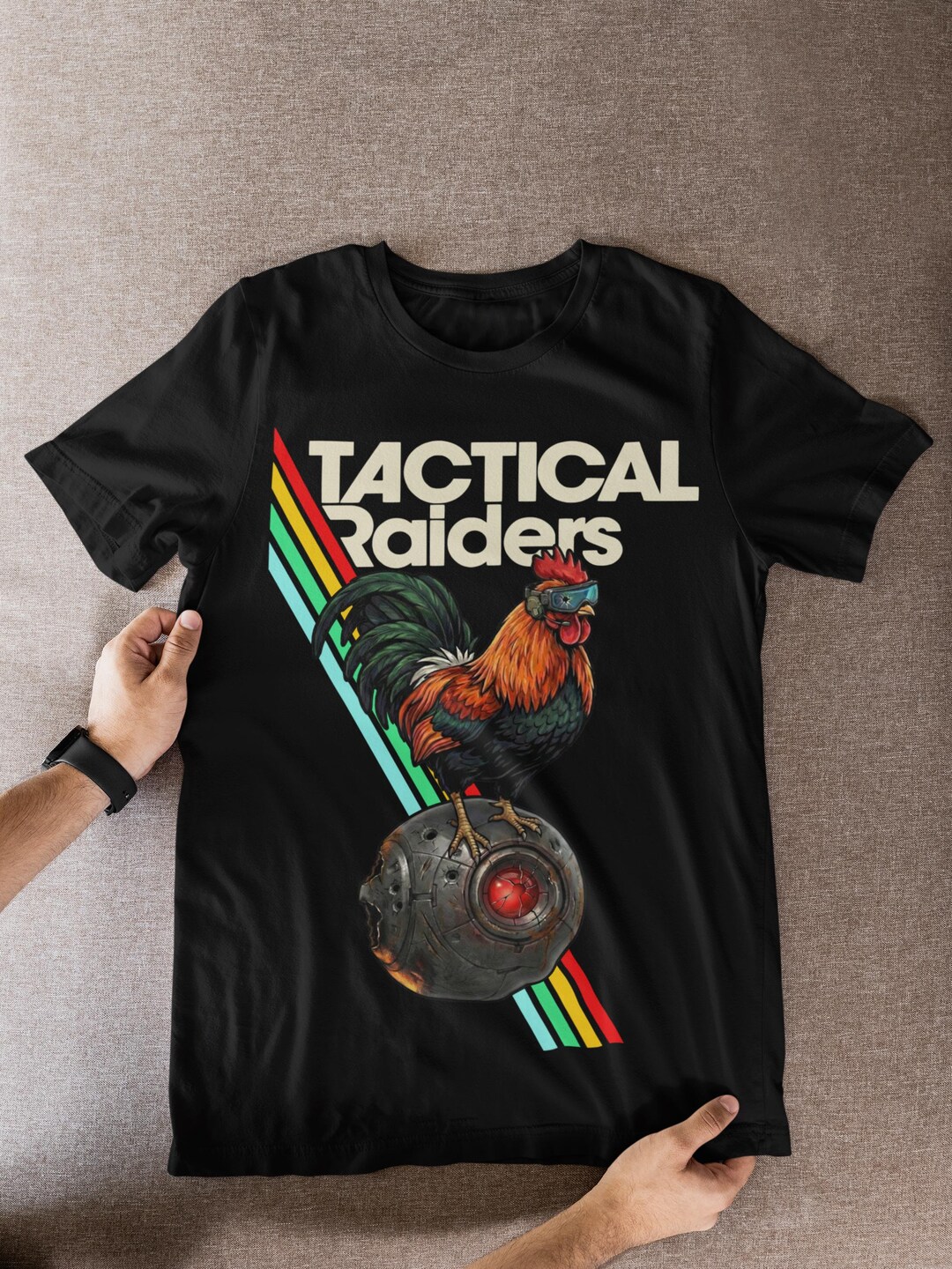 Arc Raiders Shirt Scrappy the Robot With Retro Tactical Rooster - Funny ...