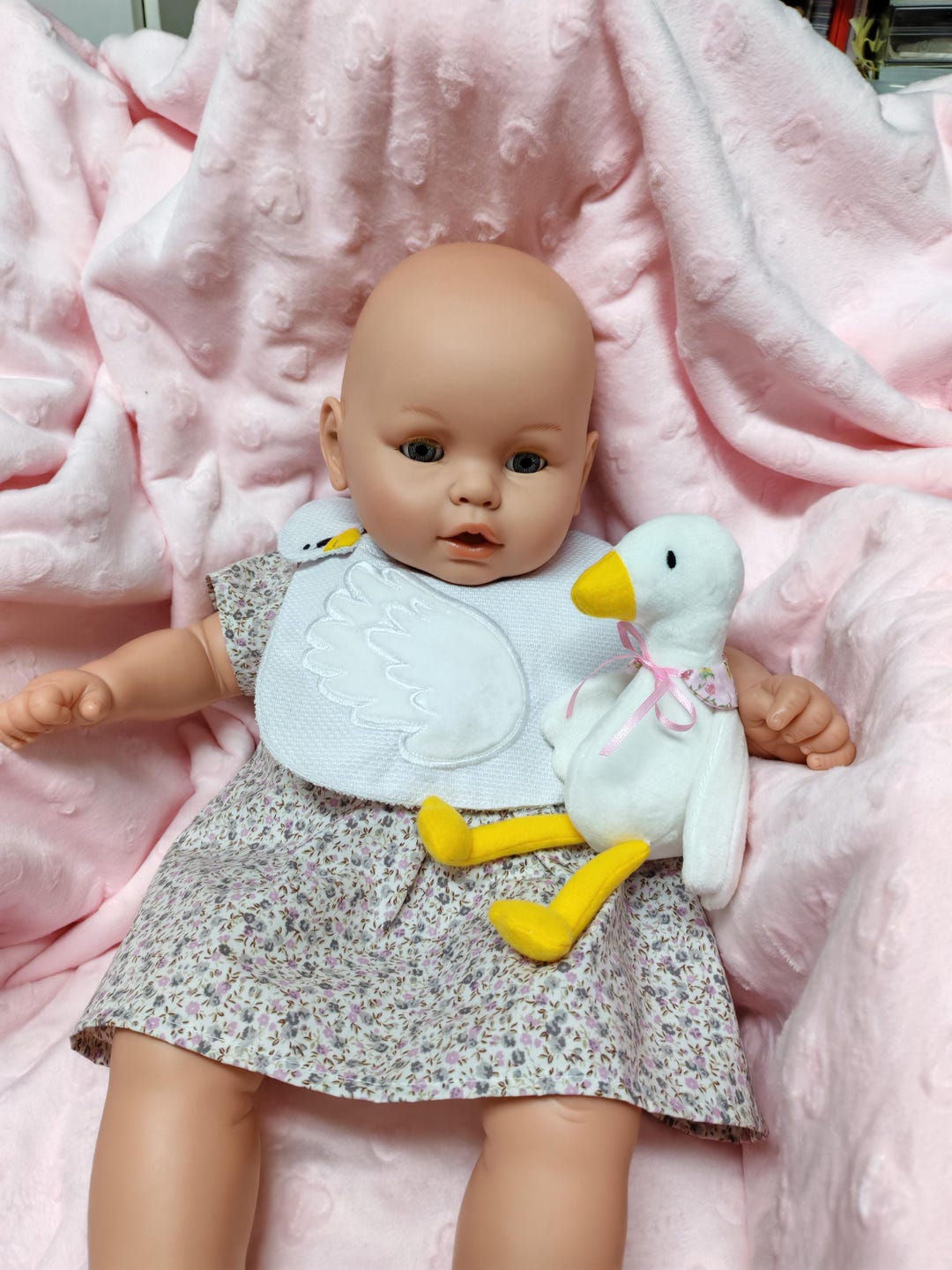 Swan Baby Gift Set Bib and Soft Toy Personalized Newborn Gift Baby ...