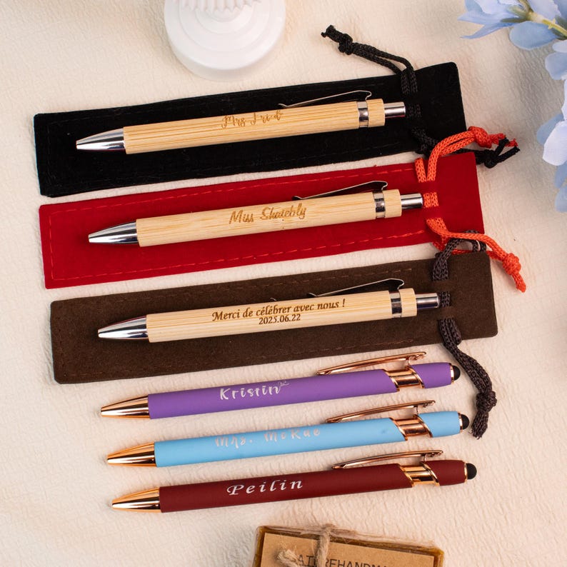 Personalized Luxurious Soft Touch Rose Gold Pen, Rubberized Soft Touch ...