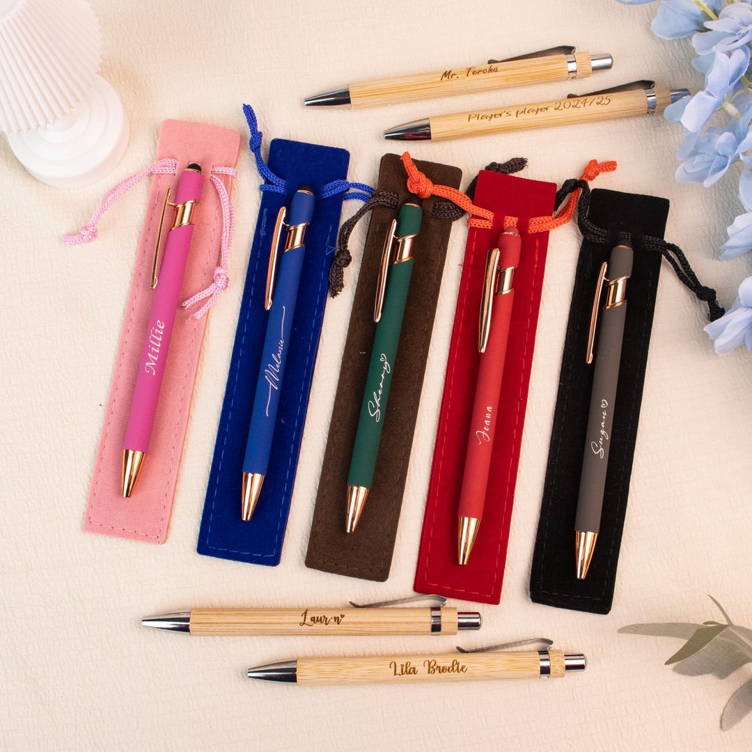 Personalized Luxurious Soft Touch Rose Gold Pen, Rubberized Soft Touch ...