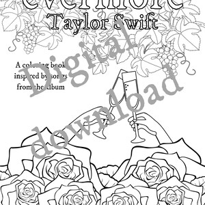 Taylor Swift Evermore Coloring Pages - Etsy