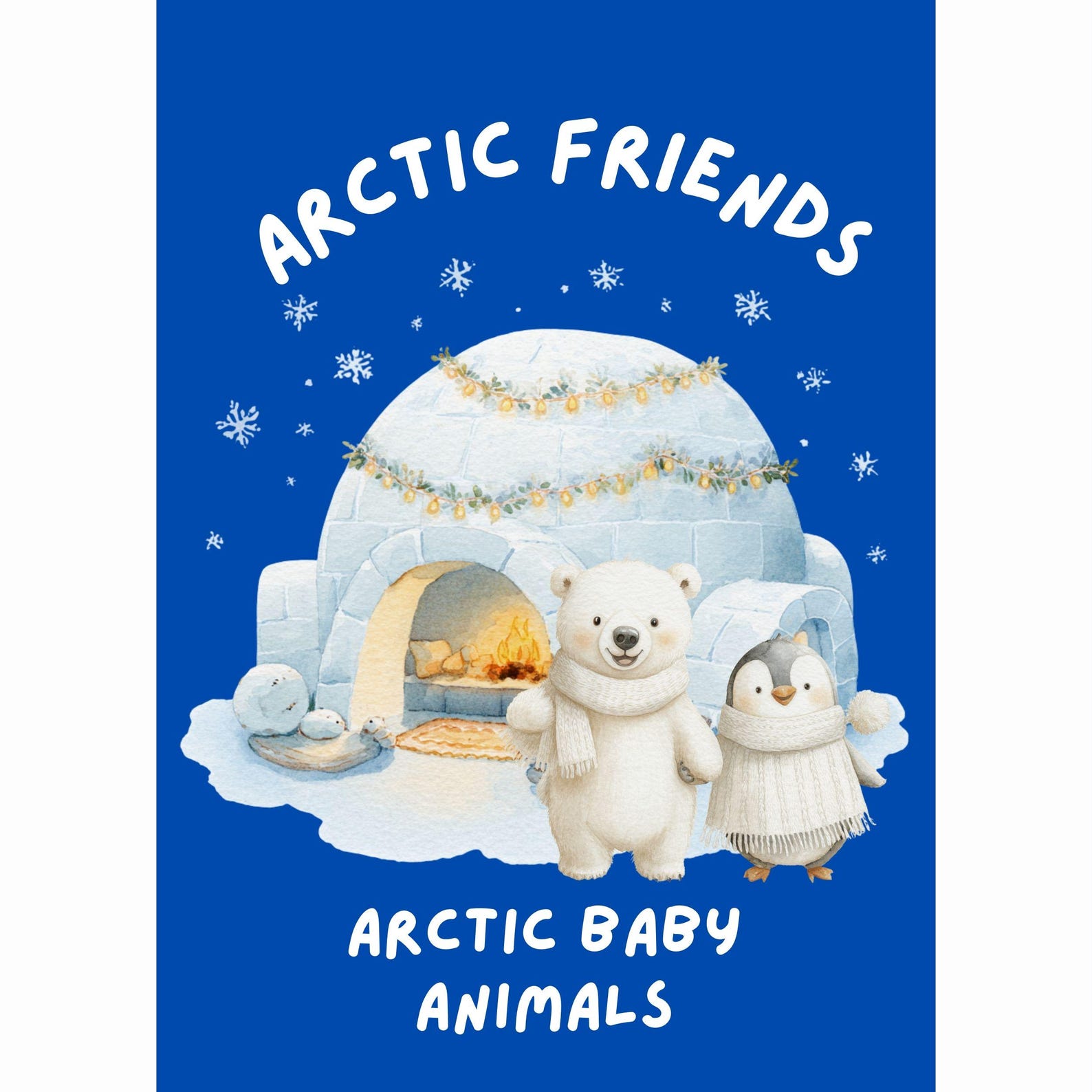 Arctic Baby Animals Clipart: Watercolor Penguin, Polar Bear PNG ...