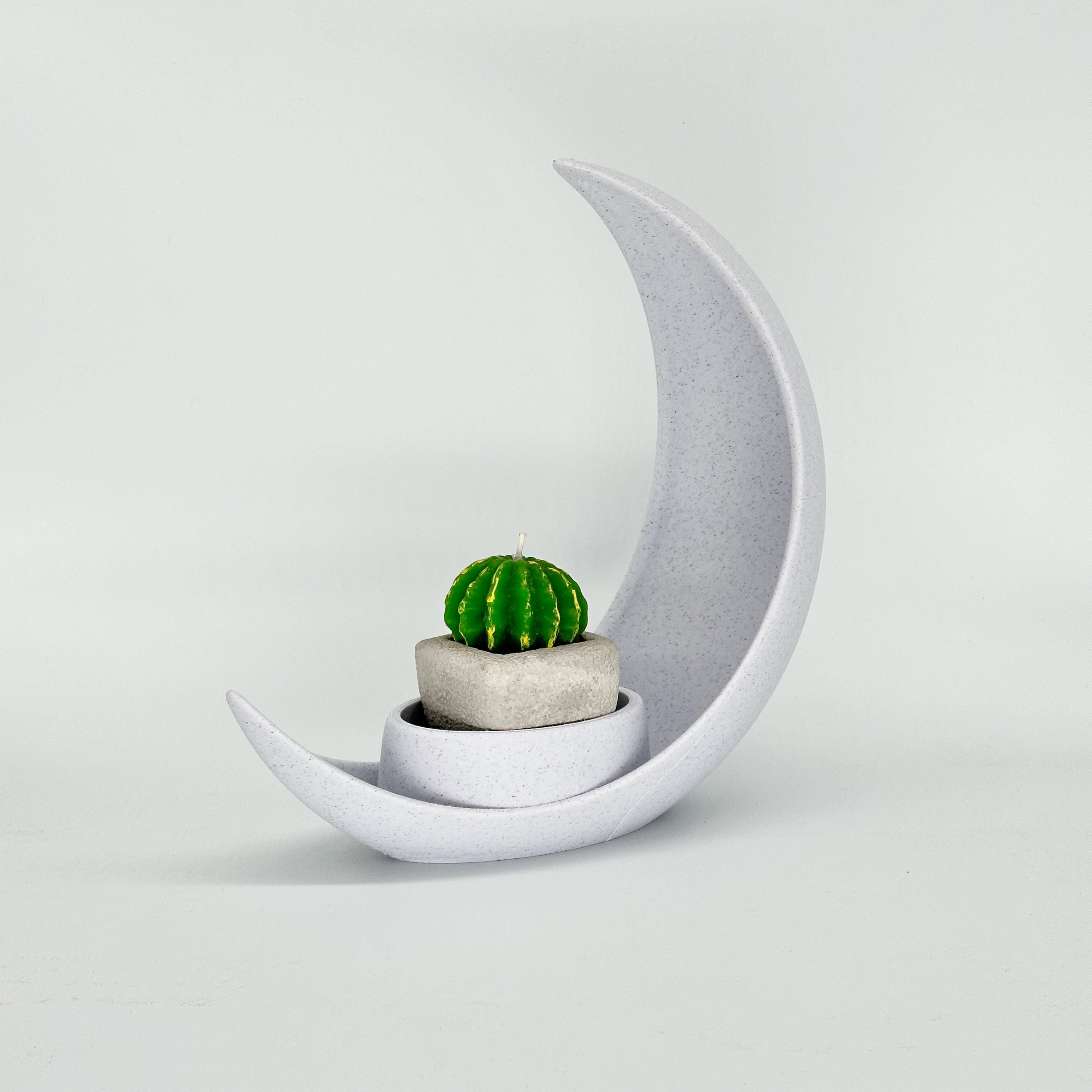 Decorative Crescent Moon With Integrated Elliptical Planter - Etsy