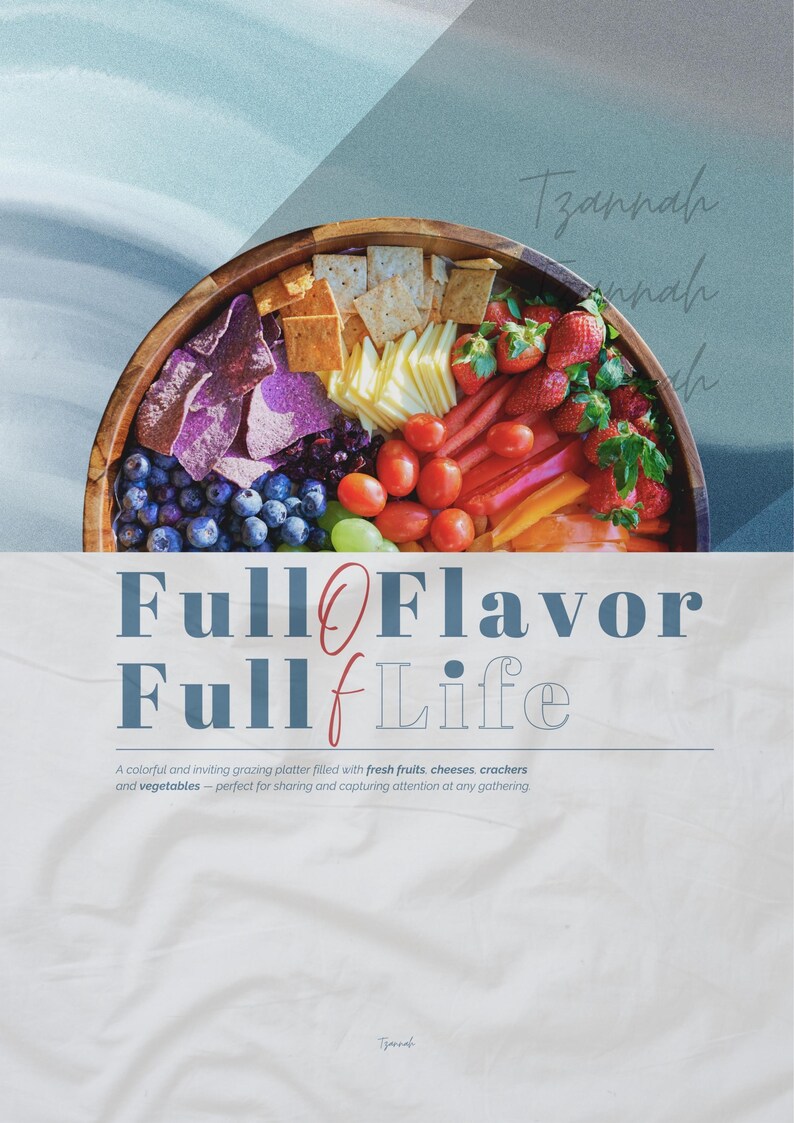 Full of Flavor Full of Life - Printable Kitchen Wall Art, A2 Food Quote ...