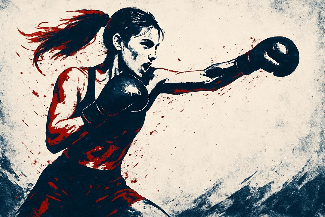 Boxing Wall Art, Stencil Street Art Graffiti Decor, Female Boxing ...
