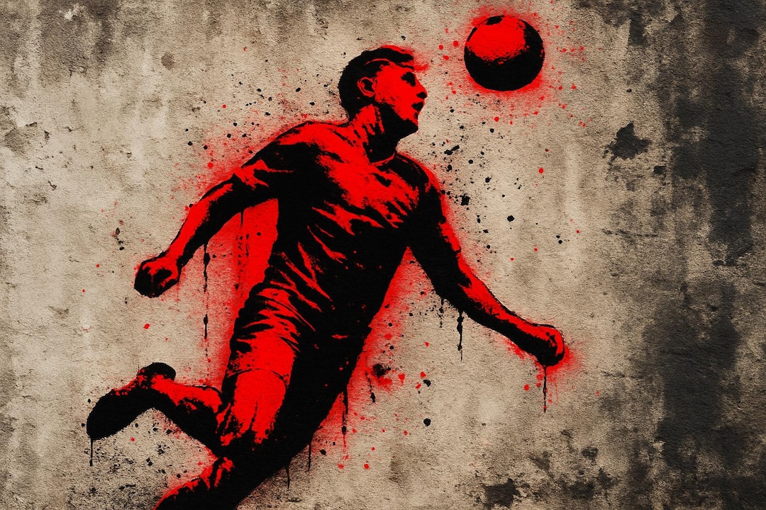 Graffiti-style Stencil Soccer Football Poster (4K Digital Art) - Etsy