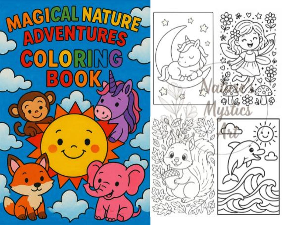 Magical Nature Adventure Coloring Book | 33 Printable Pages | Fairies ...
