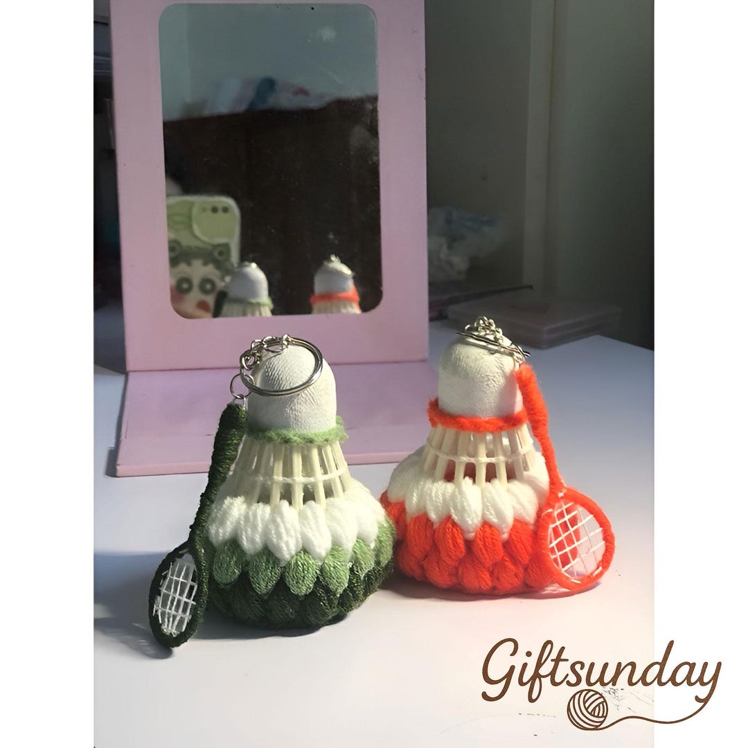 A Cute Badminton Keychain Crochet, Handmade Stuffie, Amigurumi Toy ...