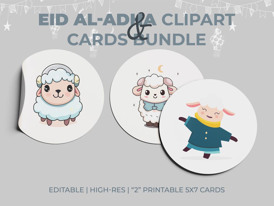 Eid Al-adha Sheep Clipart and Card Bundle (digital Download) - Etsy