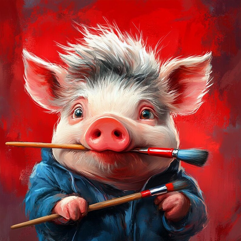 Funny Pig Clipart Bundle | 30 Digital Pig Images | Farm Animal Humor ...