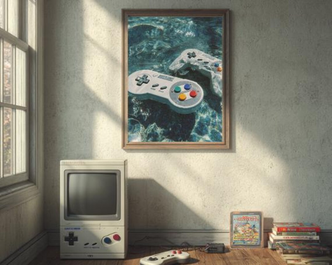 SNES Controller Wall Art: Retro 90s Gaming Print (digital Download) - Etsy