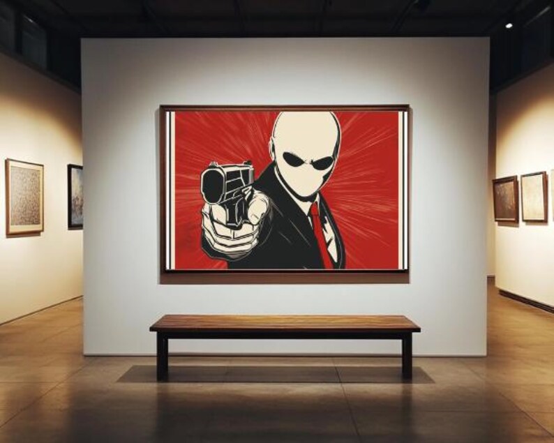 Hitman-inspired Minimalist Print | Agent Parody Wall Art | Instant ...