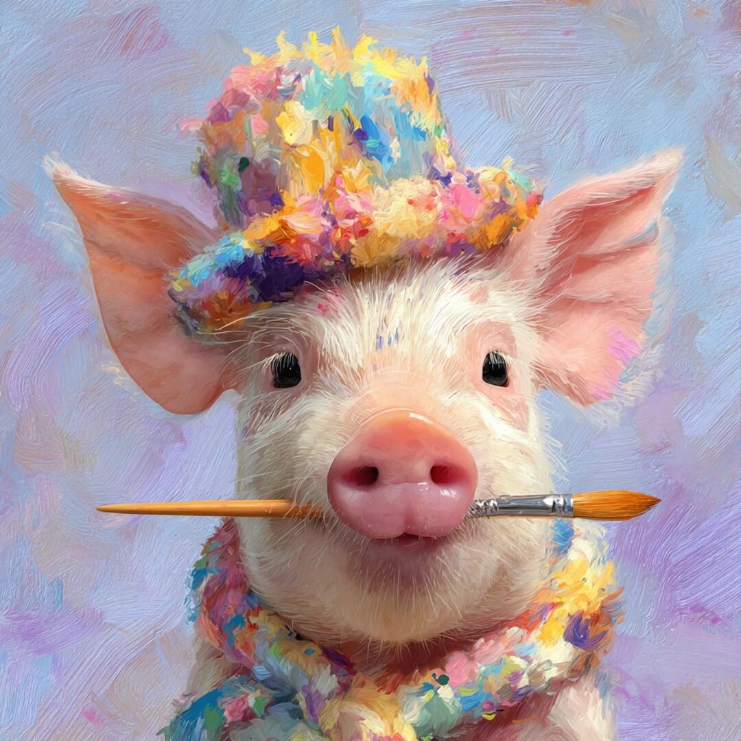 Funny Pig Clipart Bundle: Farm Animal Humor for Printables (digital ...
