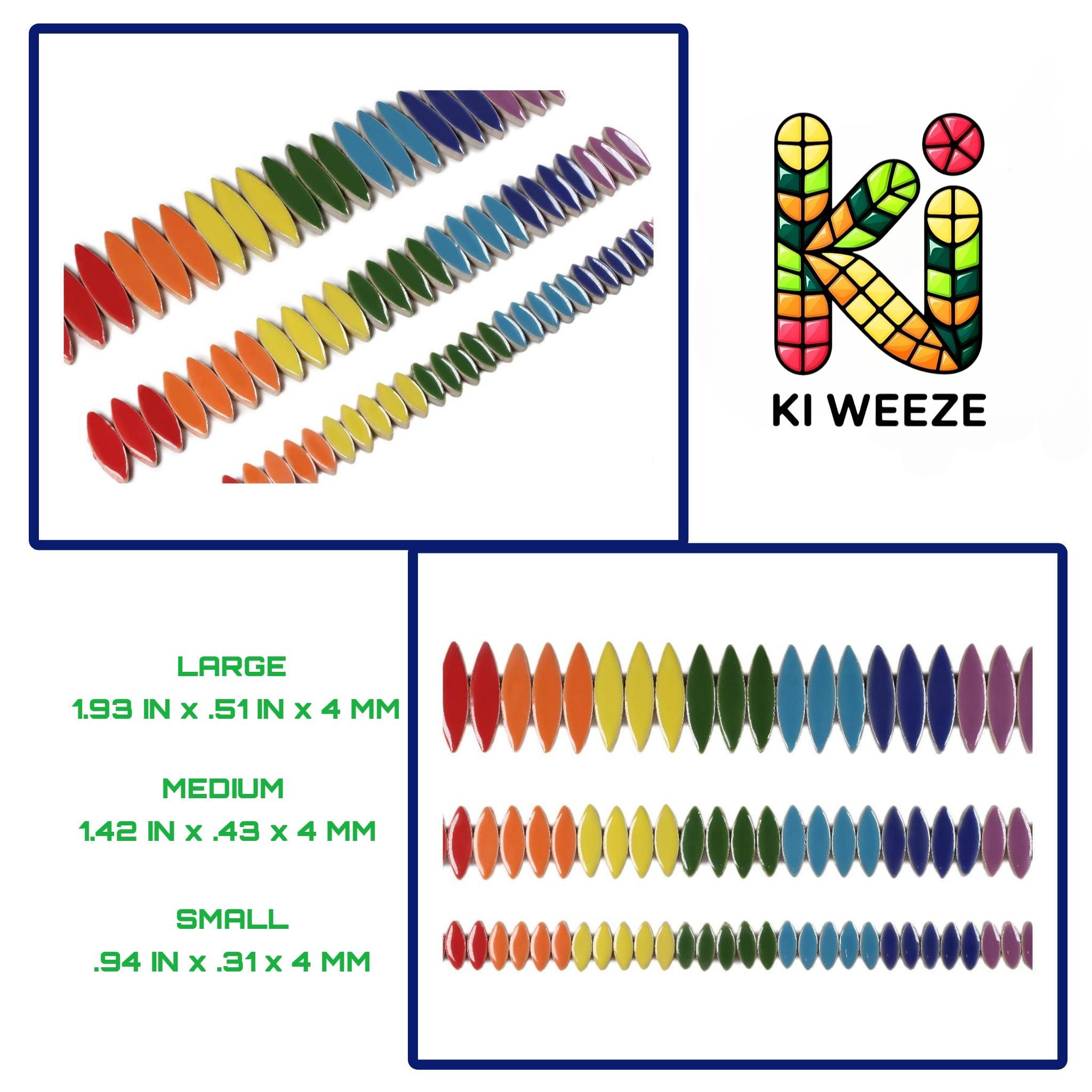 Ceramic Mosaic Petal Tiles: 200g 7-color Mix, Glazed Finish, Water ...