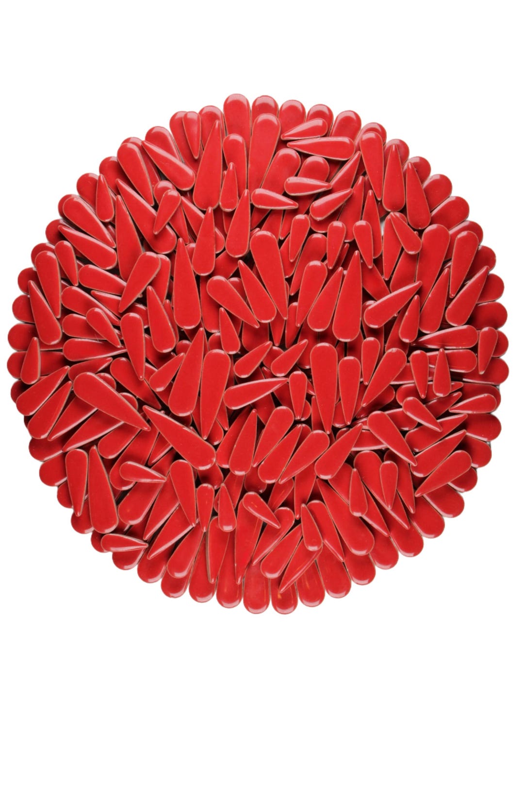 Fiery Red Ceramic Mosaic Tiles Petal Droplet Shape 200g Craft Supply ...