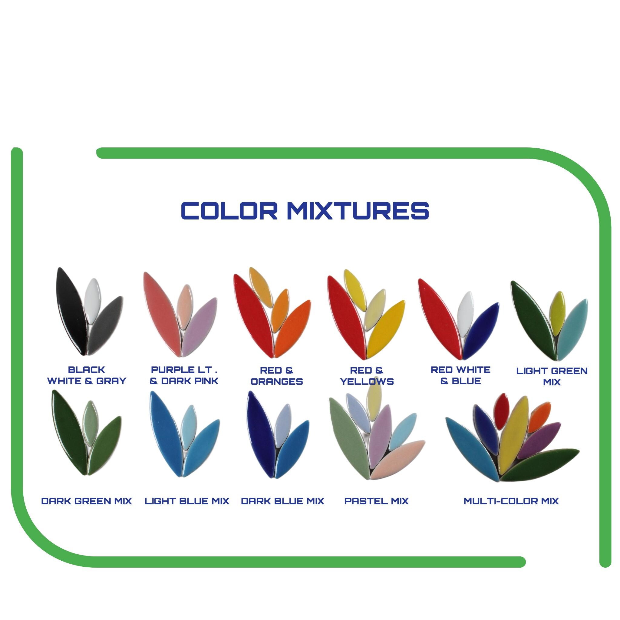 Ceramic Mosaic Petal Tiles: 200g 7-color Mix, Glazed Finish, Water ...