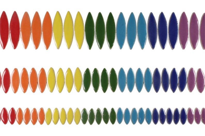 Ceramic Mosaic Petal Tiles: 200g 7-color Mix, Glazed Finish, Water ...