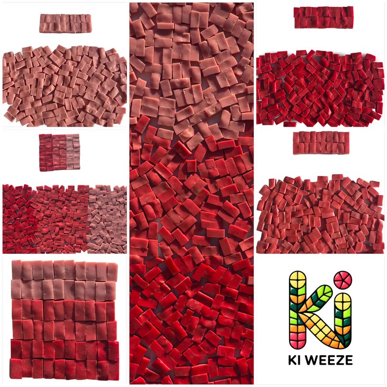 Crimson Rose Smalti Mosaic Tiles: 200g Hand-cut Scarlet, Ruby, Blush ...