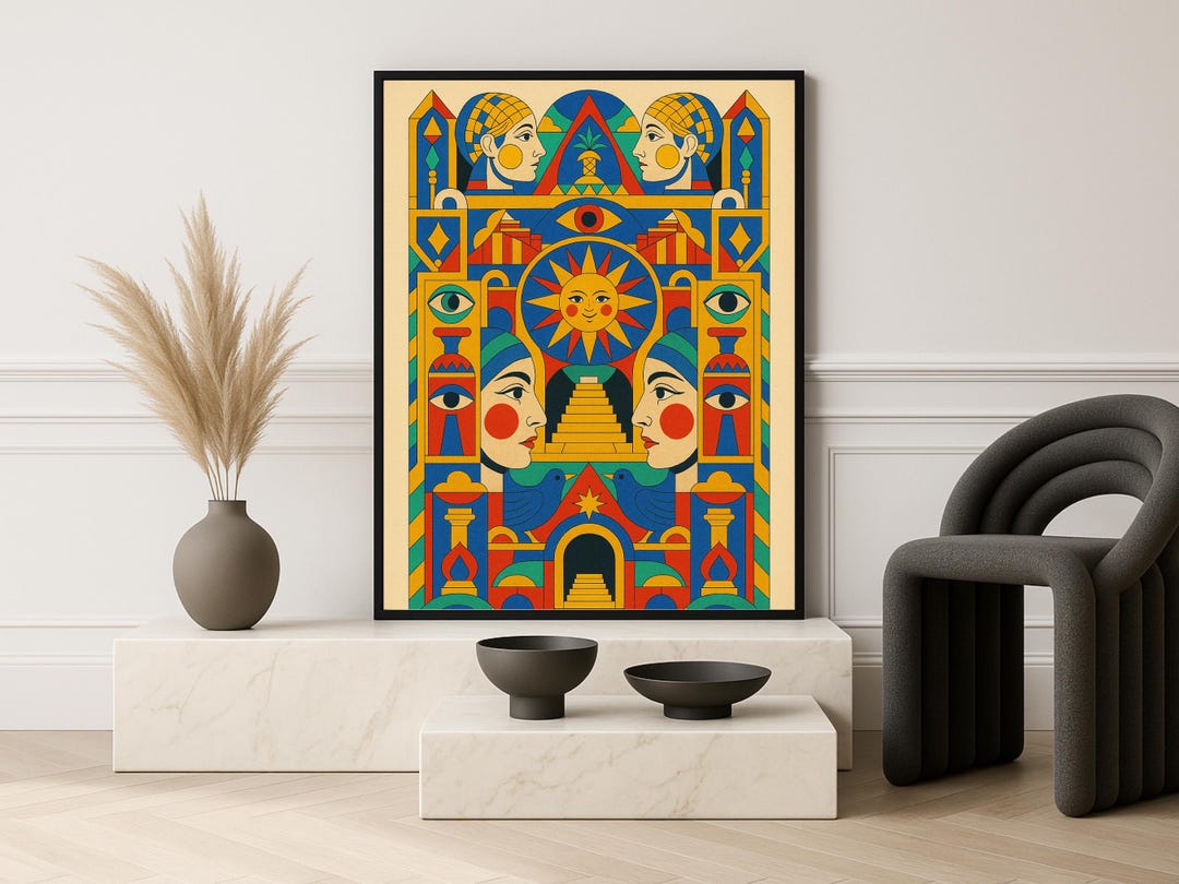 Sacred Sun Temple Poster – Esoteric Pyramid & Eye Symbol Wall Art – A4 ...