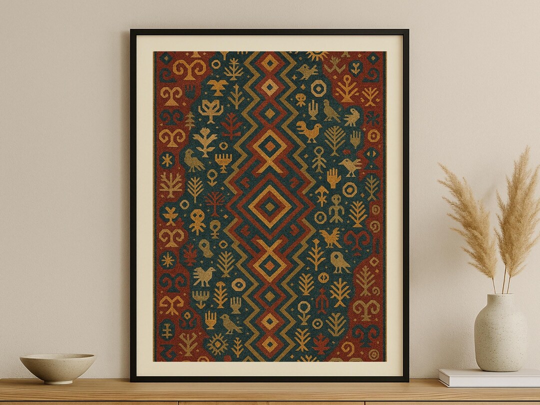 Anatolian Kilim Printable Wall Art – Turkish Tribal Rug Pattern Poster ...