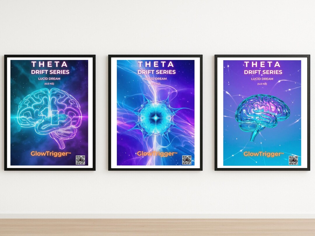 Lucid Dream Theta Poster Set – Brainwave Wall Art for Lucid Dreaming ...