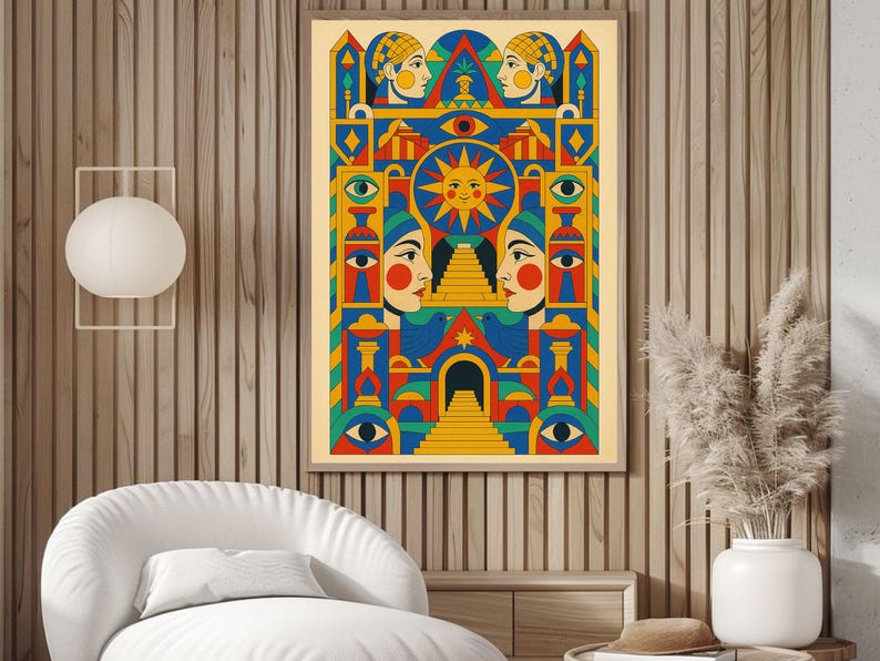 Sacred Sun Temple Poster – Esoteric Pyramid & Eye Symbol Wall Art – A4 ...