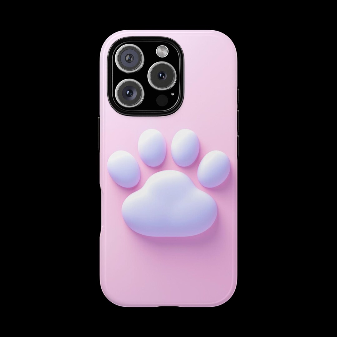 Cute Pink 3D Animal Dog or Cat Paw Print Phone Case Cover, for iPhone ...