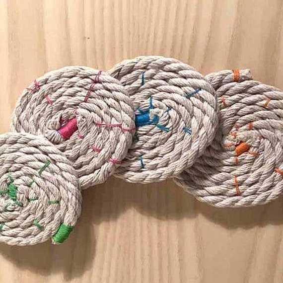 Hemp Rope Coaster Kit Bright | Etsy
