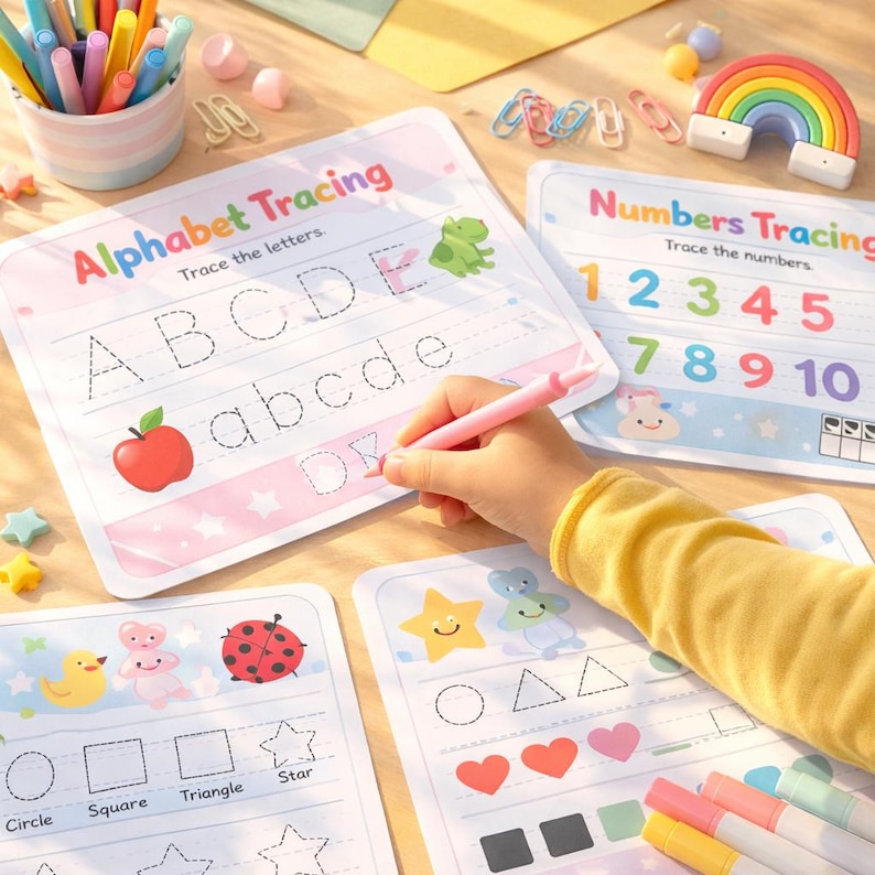 500+ Tracing Worksheets for Kids, Alphabet Numbers Shapes Patterns ...
