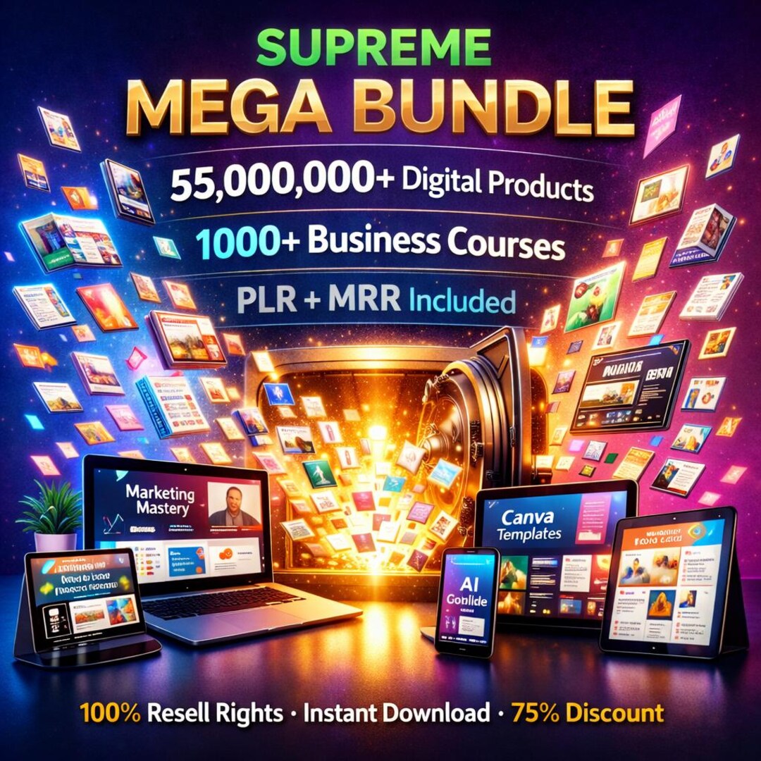 55 Million+ PLR & MRR Mega Bundle + 1000+ Business Courses | Supreme ...