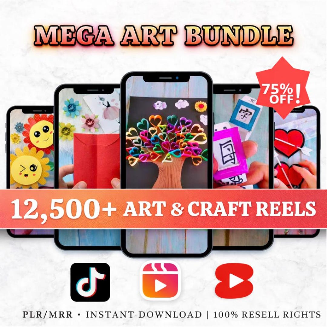 12,500+ Art & Craft Reels Bundle | DIY Tutorial Videos for Instagram ...