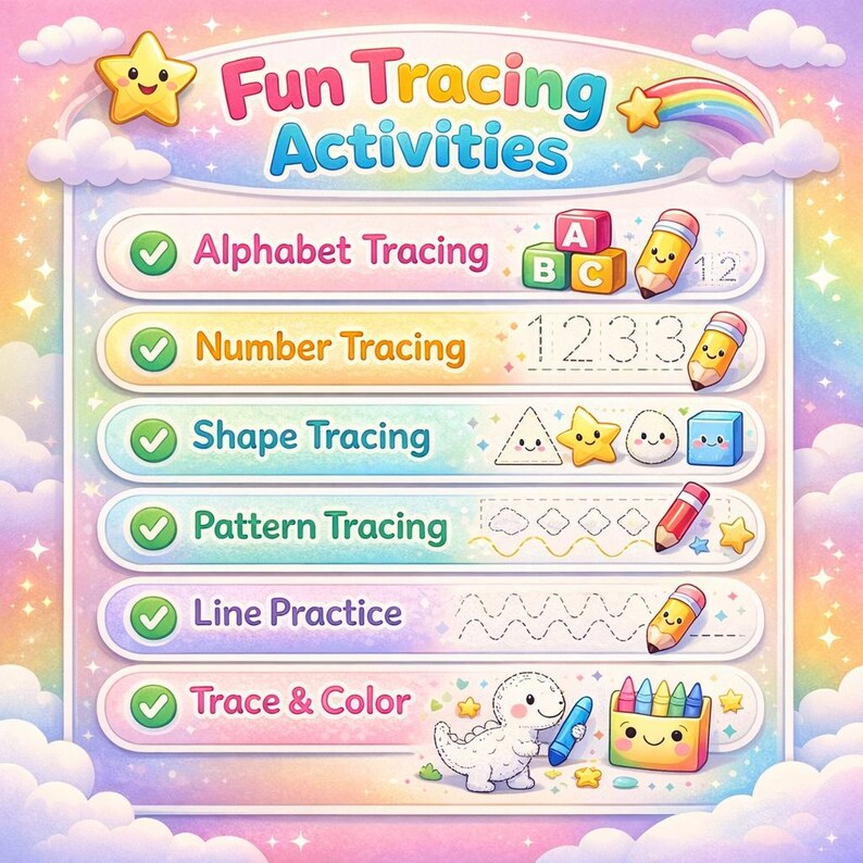 500+ Tracing Worksheets for Kids | Alphabet, Numbers, Shapes, Lines ...