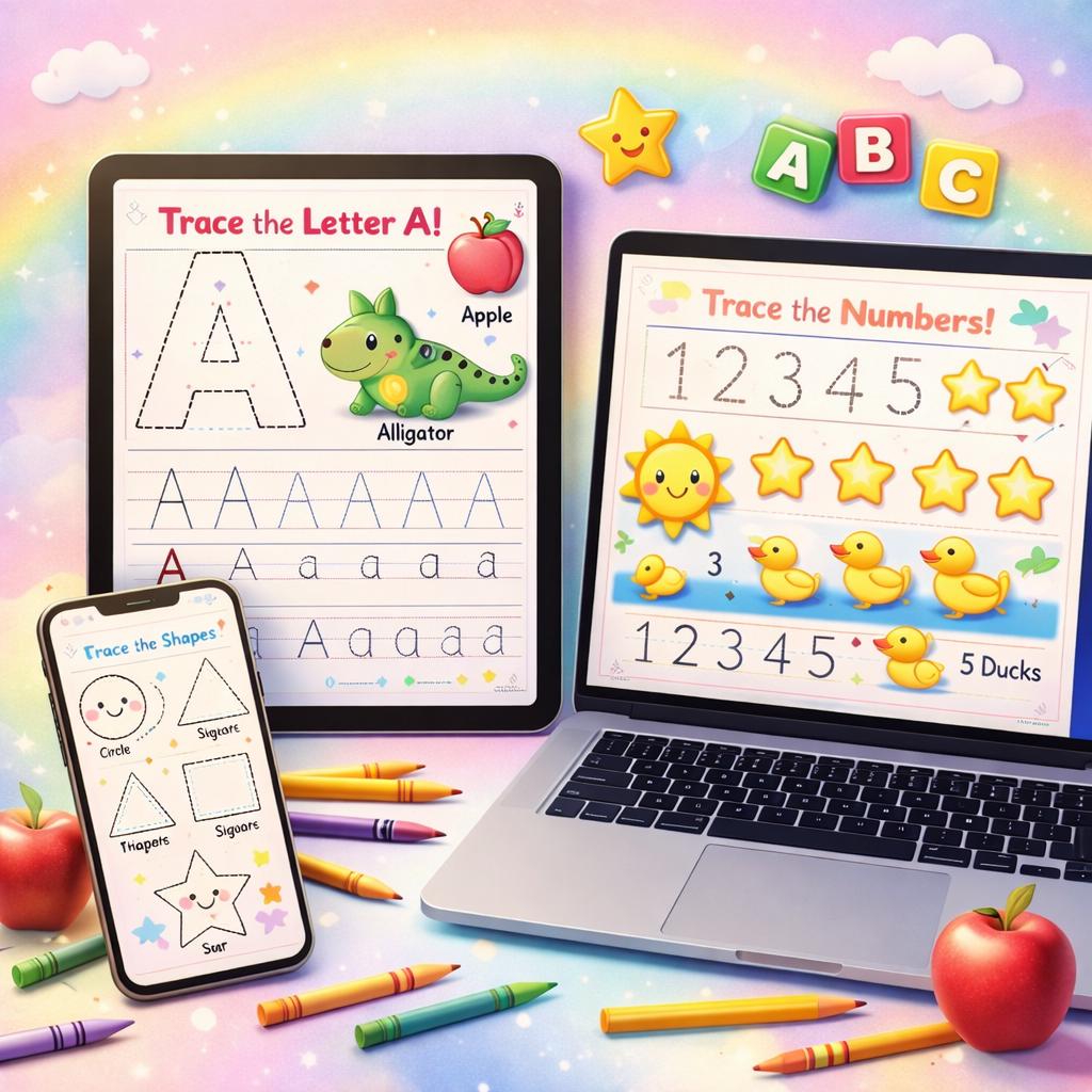 500+ Tracing Worksheets for Kids | Alphabet, Numbers, Shapes, Lines ...