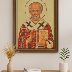 St. Nicholas Cross Stitch Pattern PDF – Orthodox Icon Embroidery ...