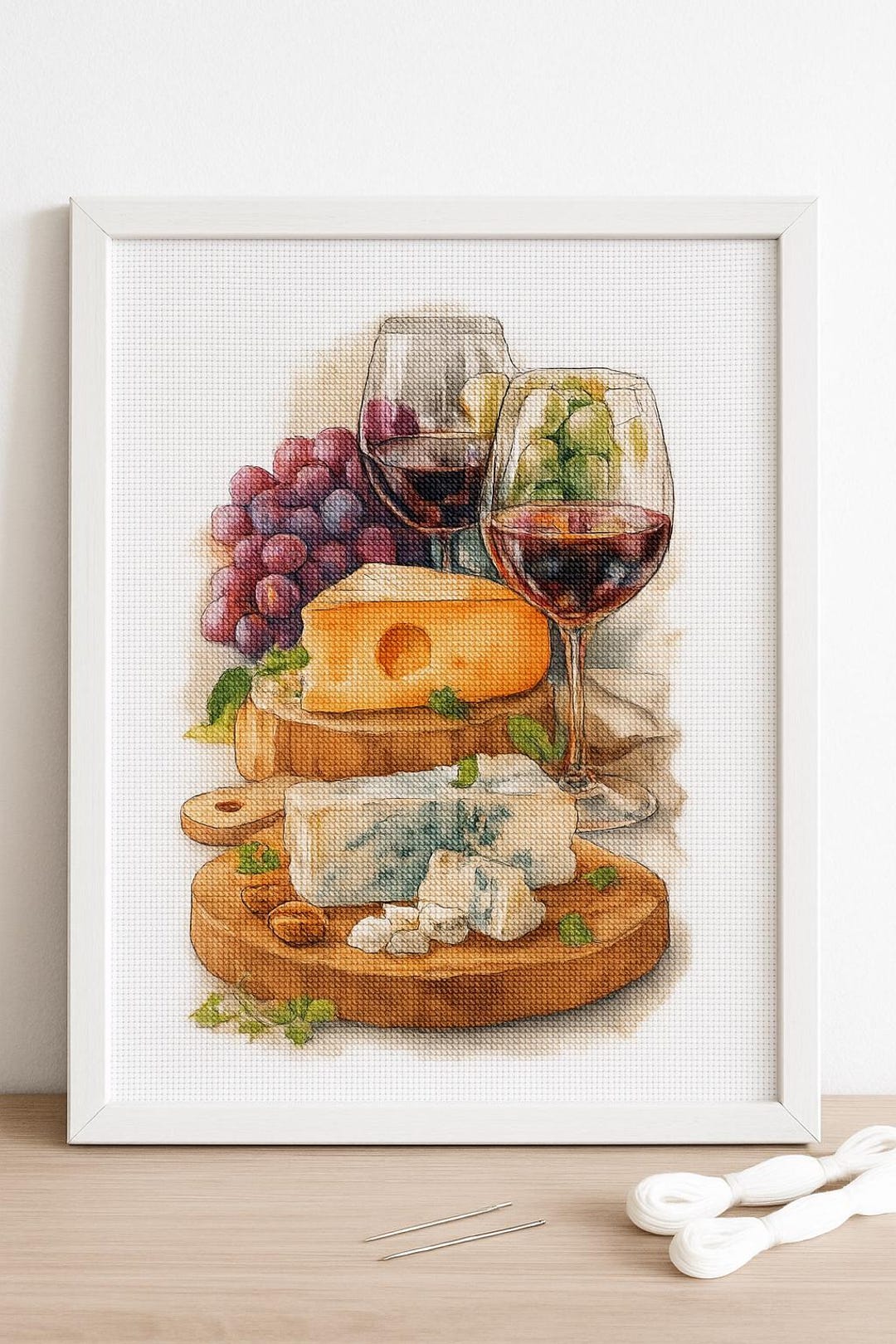 Wine and Cheese Cross Stitch Pattern – PDF Embroidery Chart – Still ...