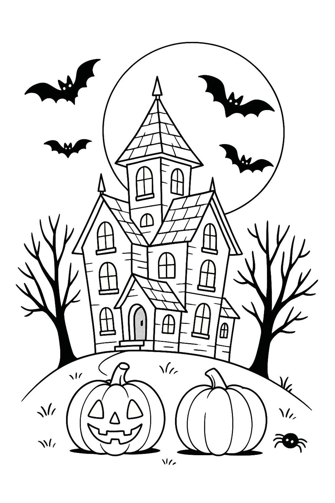 Halloween Coloring Book: 22 Printable Pages, Spooky Fun (digital ...