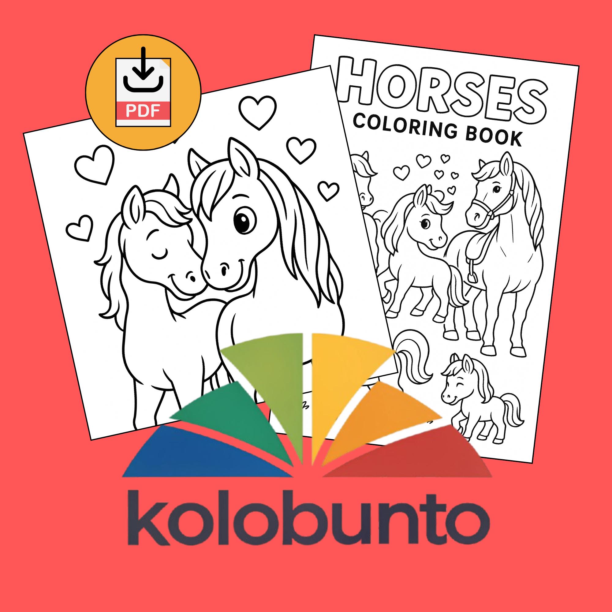 Printable Horse Coloring Book - 8 Pages - Digital Download - Etsy