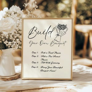 Build Your Own Bouquet Sign Hand Drawn, Editable Bouquet Bar Sign for ...