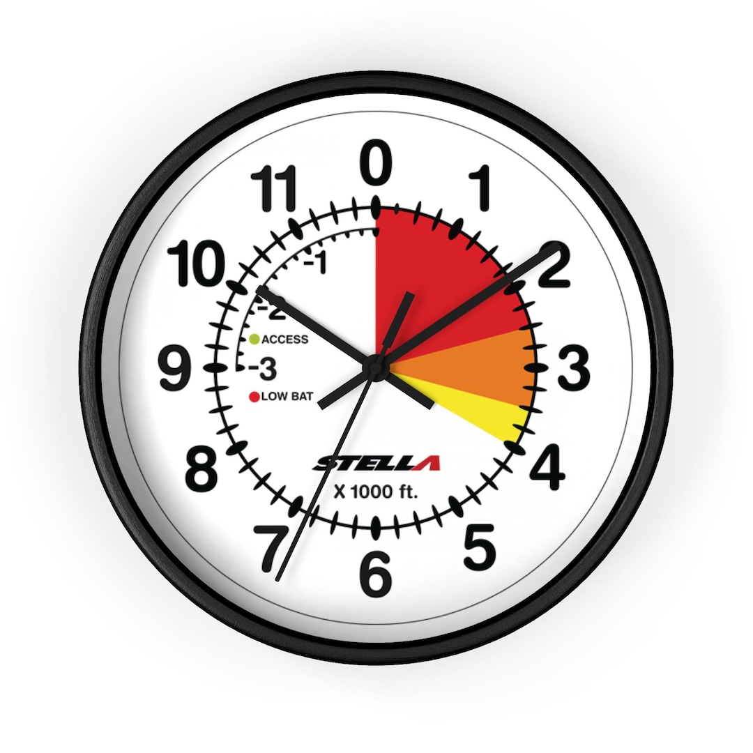 Skydiving Altimeter Wall Clock: Aviation Gift, Silent Quartz Movement ...