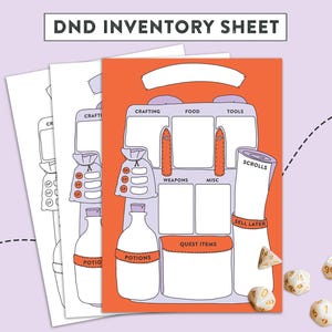 Dnd Inventory Sheet Printable RPG Backpack - Etsy