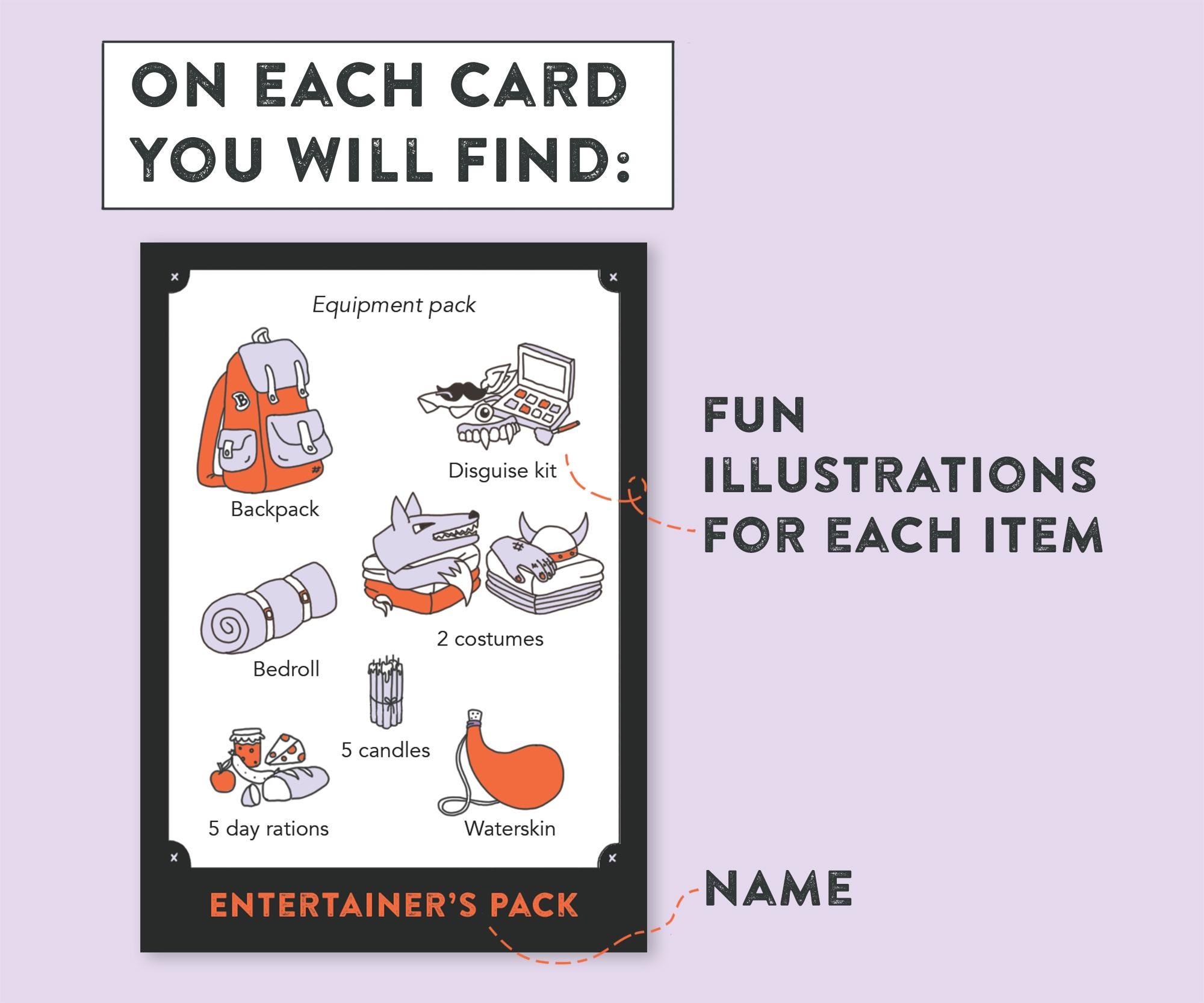 Printable Dnd 5e Equipment Pack Cards Starter Gear Inventory Tracker ...