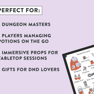 Printable Dnd 5e Equipment Pack Cards Starter Gear Inventory Tracker ...
