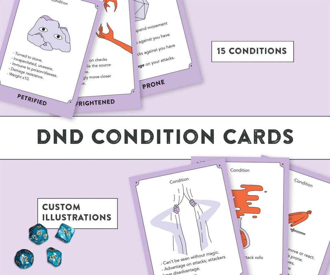Printable Dnd 5e Condition Cards Digital Status Effect Deck for Combat ...