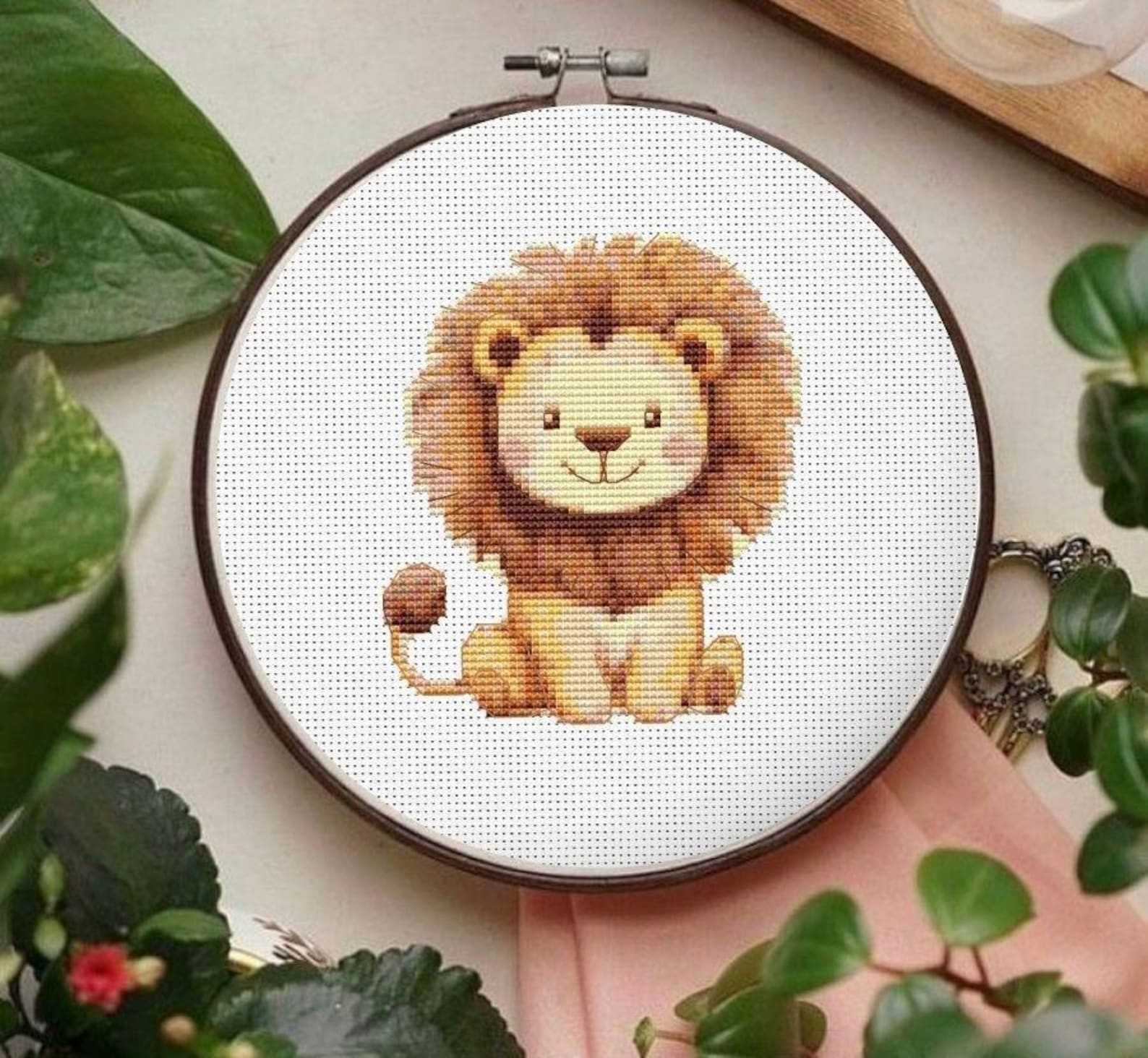 Cute Lion Cross Stitch Pattern. Lion Cross Stitch Digital Pattern. Lion ...
