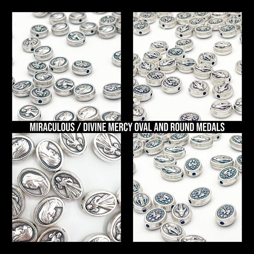 Divine Mercy Miraculous Medals Virgin Mary Wholesale Catholic DIY ...
